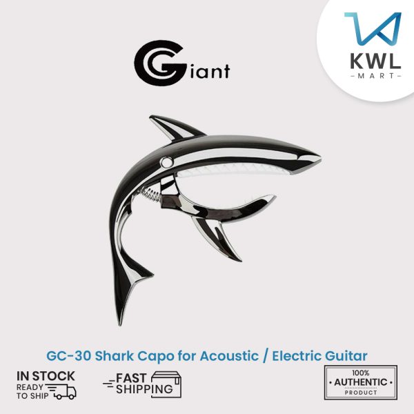 Giant GC-30 Shark Capo for Acoustic/Electric Guitar, Black - KWL MART